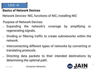 Unit-4 - Slides.pdf on the topic of network devices | PDF