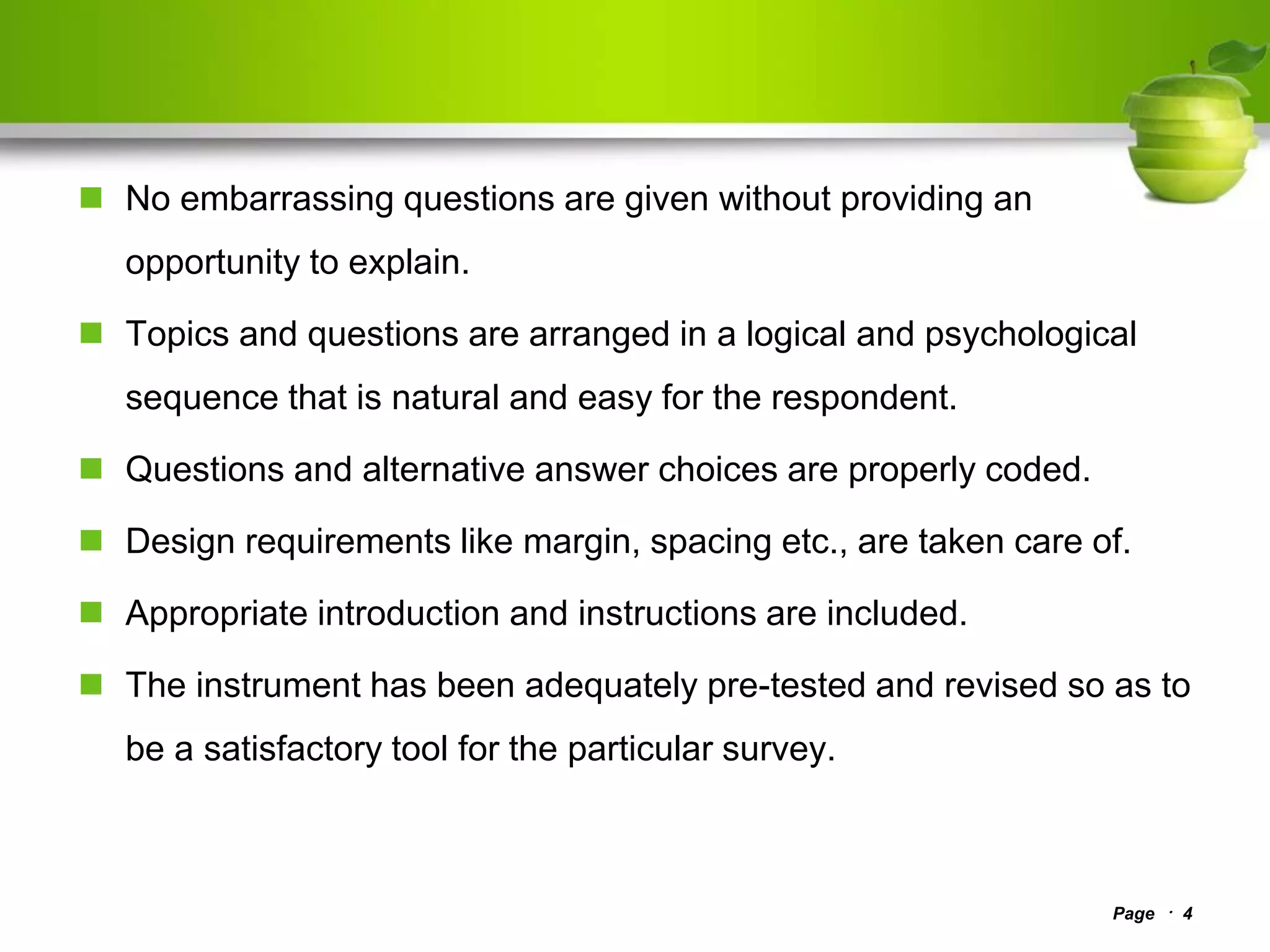 BRM - Dr. TK - Characteristics of a Good Questionnaire | PDF