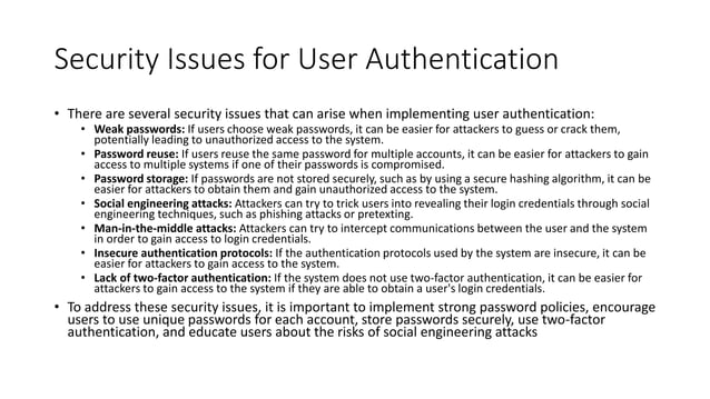 Unit-4-User-Authentication.pptx | Internet | Computing