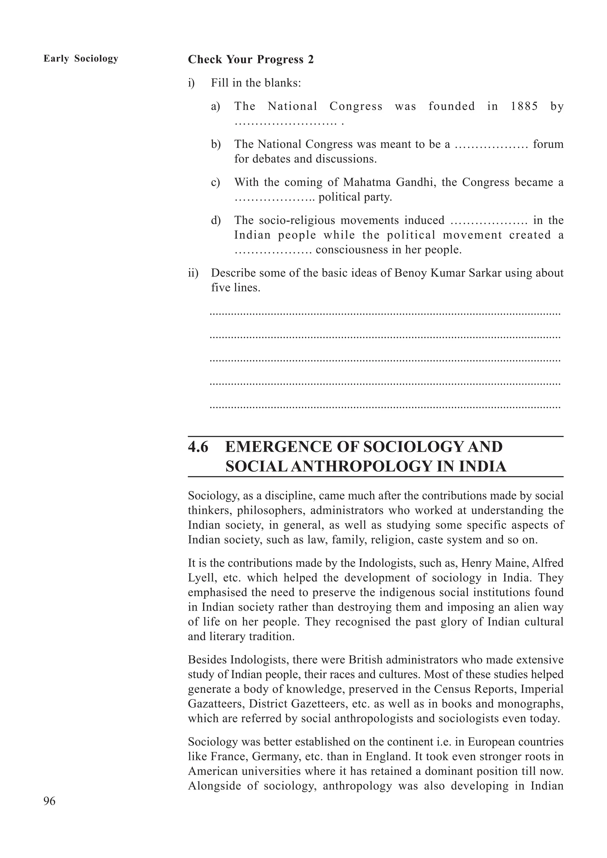 history and development of sociology in India | PDF