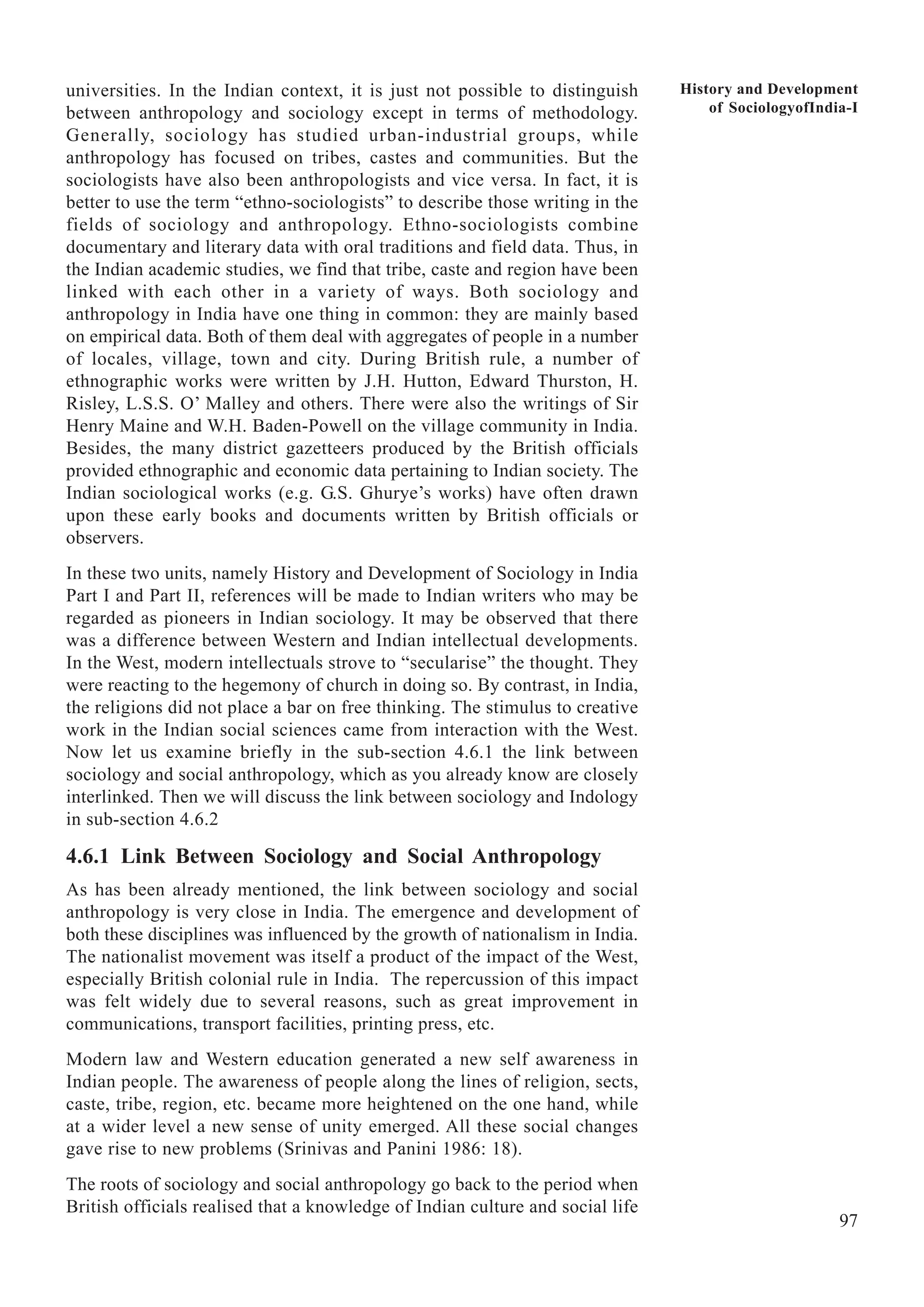 history and development of sociology in India | PDF