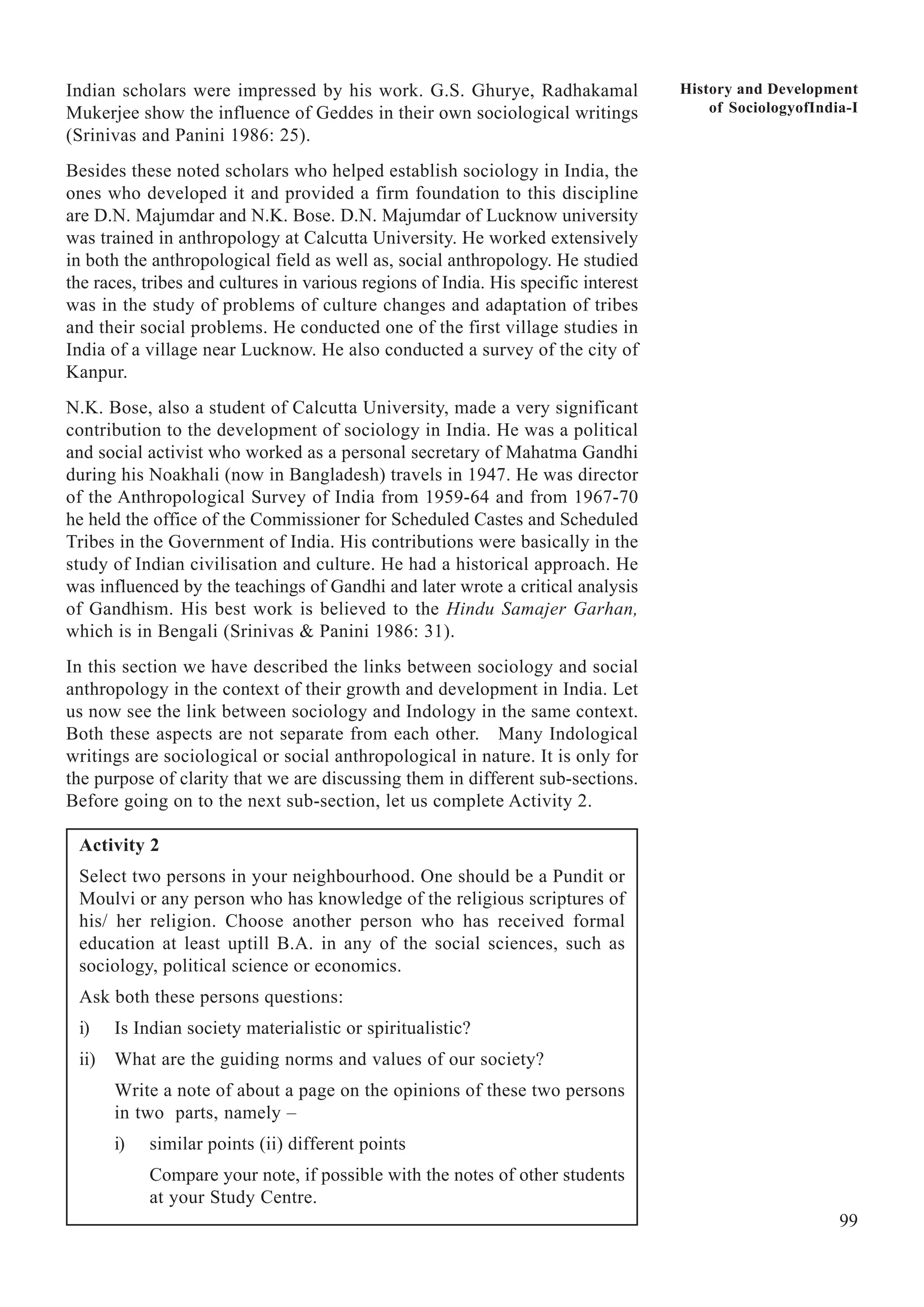 history and development of sociology in India | PDF