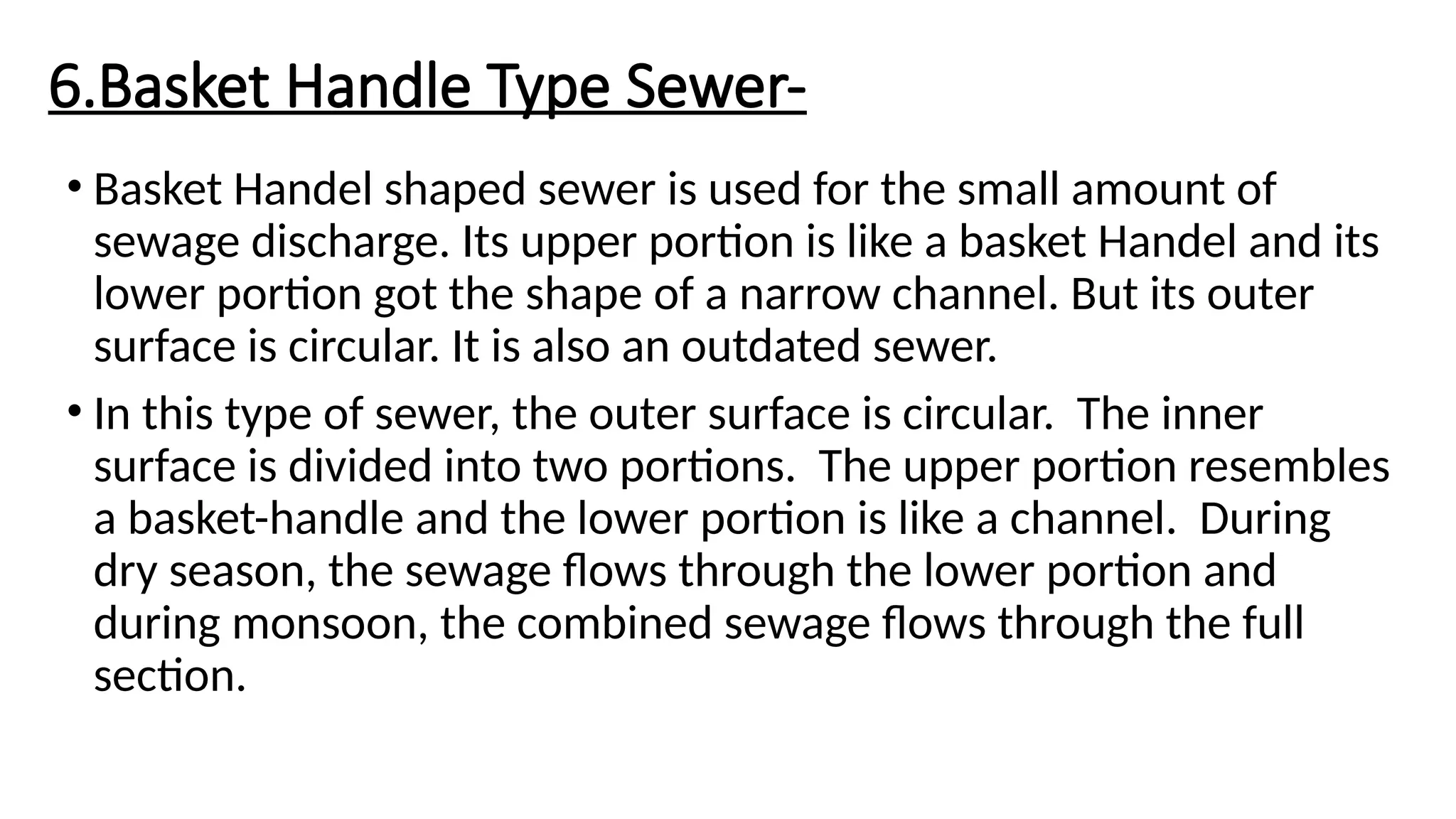 Types of Sewers according to material.... | PPTX