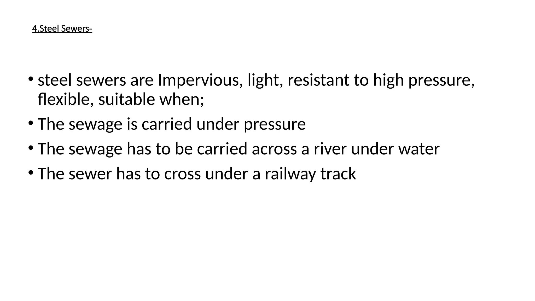 Types of Sewers according to material.... | PPTX