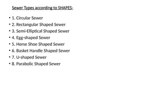 Types of Sewers according to material.... | PPT