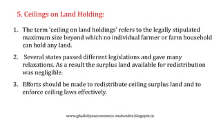 Unit 4 b) agriculture and land reforms | PPTX