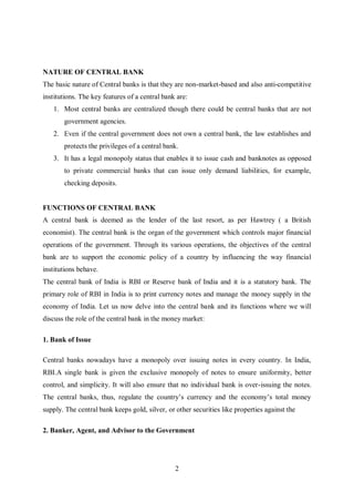 Moneyary Economics: Central Banking - RBIpdf | PDF