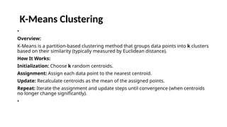 Cluster Analysis K-Means Clustering Typically measured by Euclidean ...