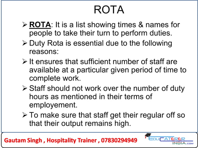 duty-rotas-and-work-schedule | PPT