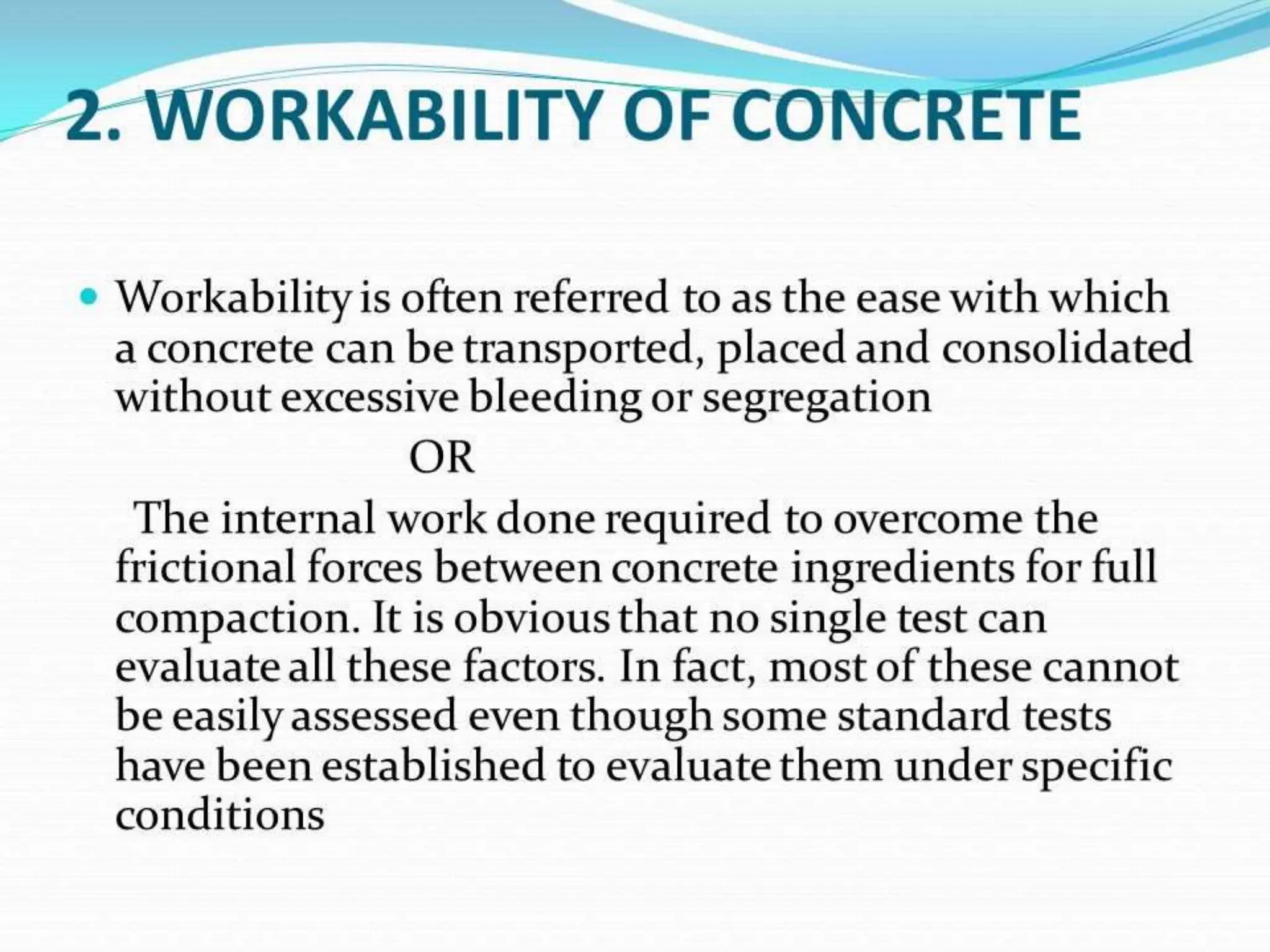 Water / Cement ratio – Abram’s Law – Gel/space ratio – Gain of strength ...