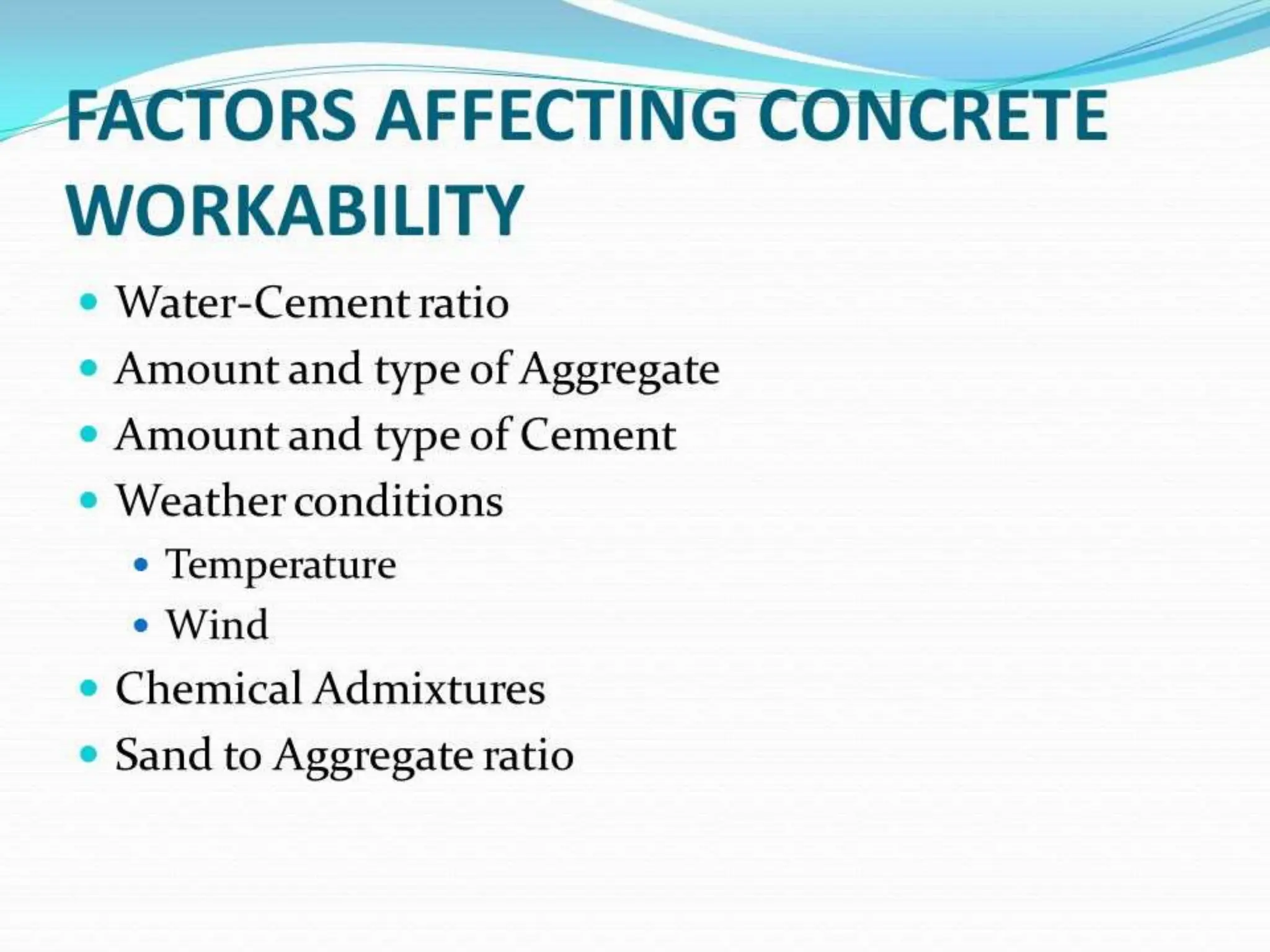Water / Cement ratio – Abram’s Law – Gel/space ratio – Gain of strength ...
