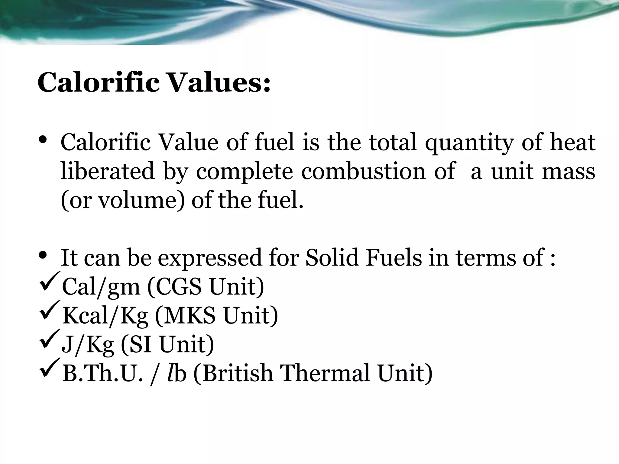 Unit 4 introduction to fuels and combustion | PPTX