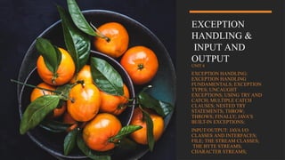 Unit-4 Java ppt for BCA Students Madras Univ | PPTX