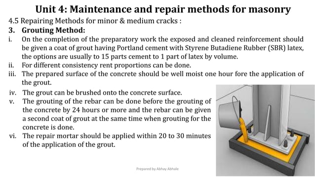 Unit 4 maintenance & repair methods for masonry mrs | PPT