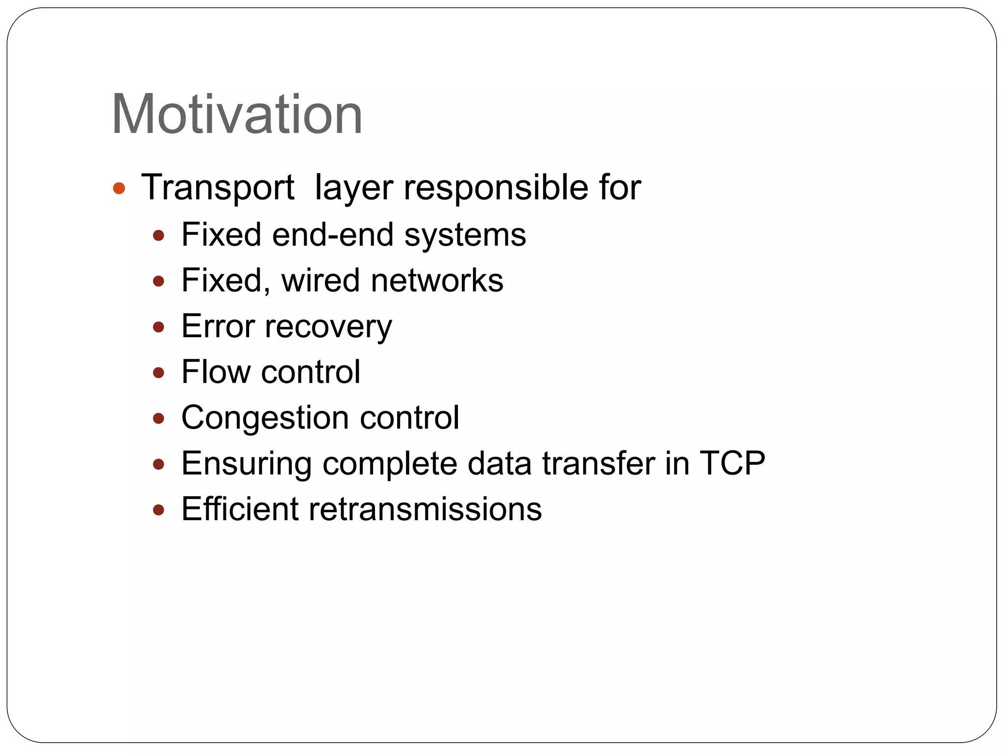 Mobile Transport layer | PPTX