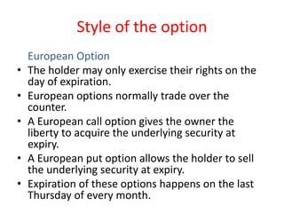 Unit 4 option pricing | PPT
