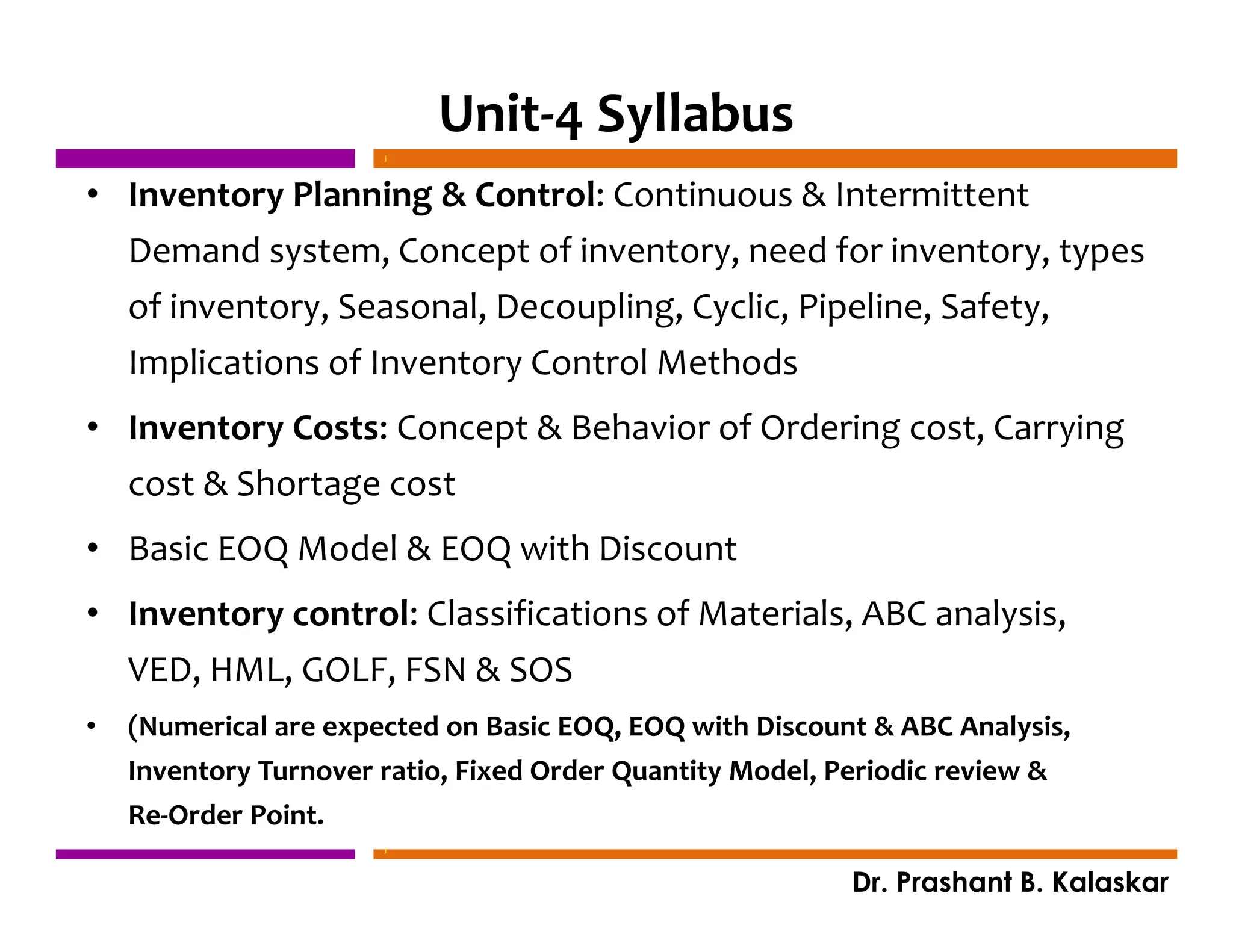Inventory Planning & Control | PDF