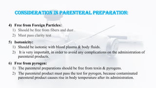 UNIT-4 PARENTERAL PRODUCTS. FIFTH SEM B. PHARM | PDF