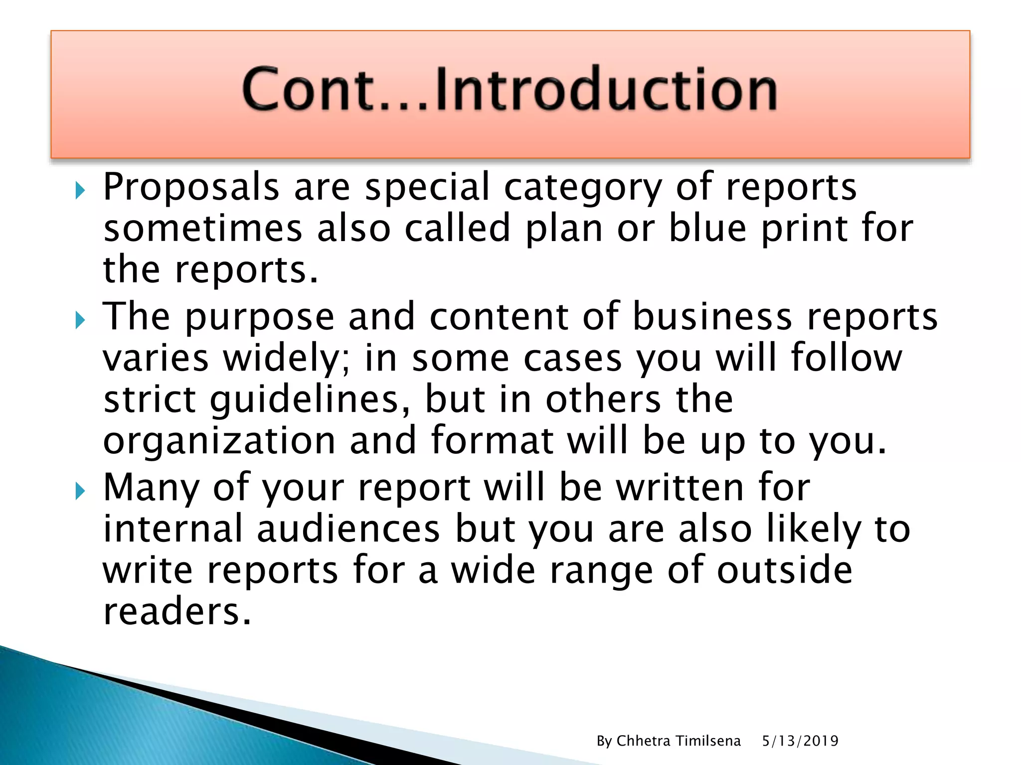 Unit 4 planning writing and completing proposals and reports | PPT
