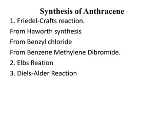 Reaction of anthracene | PPTX