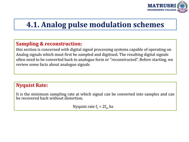Unit-4 Pulse analog Modulation.ppt | Digital Audio | Computer Software and Applications