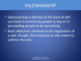 Salesmanship and sales promotion | PPT