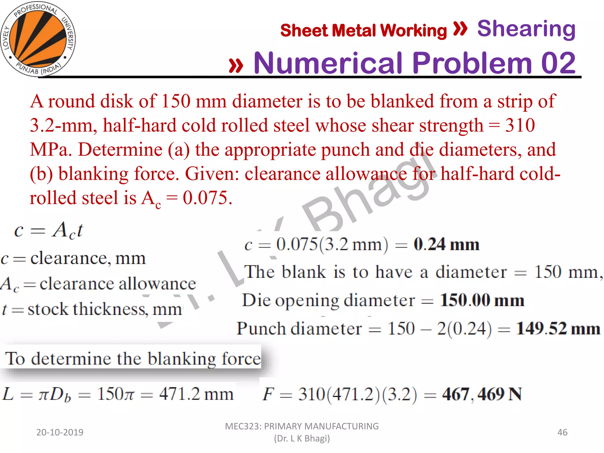 Sheet metal operations part 1 | PDF