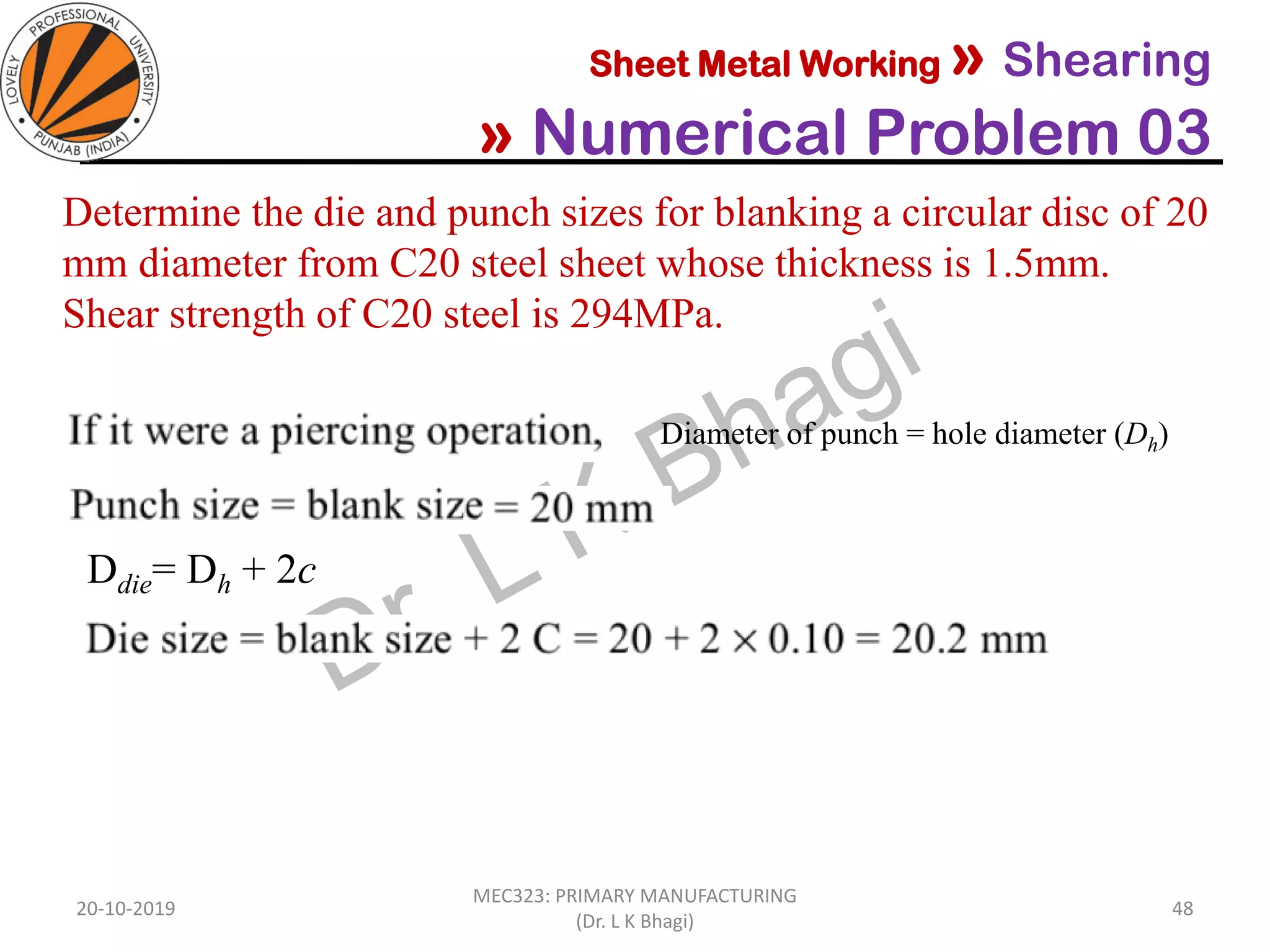 Sheet metal operations part 1 | PDF