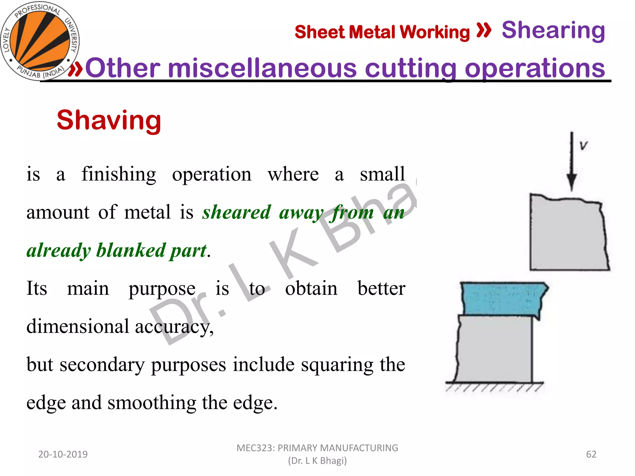 Sheet metal operations part 1 | PDF