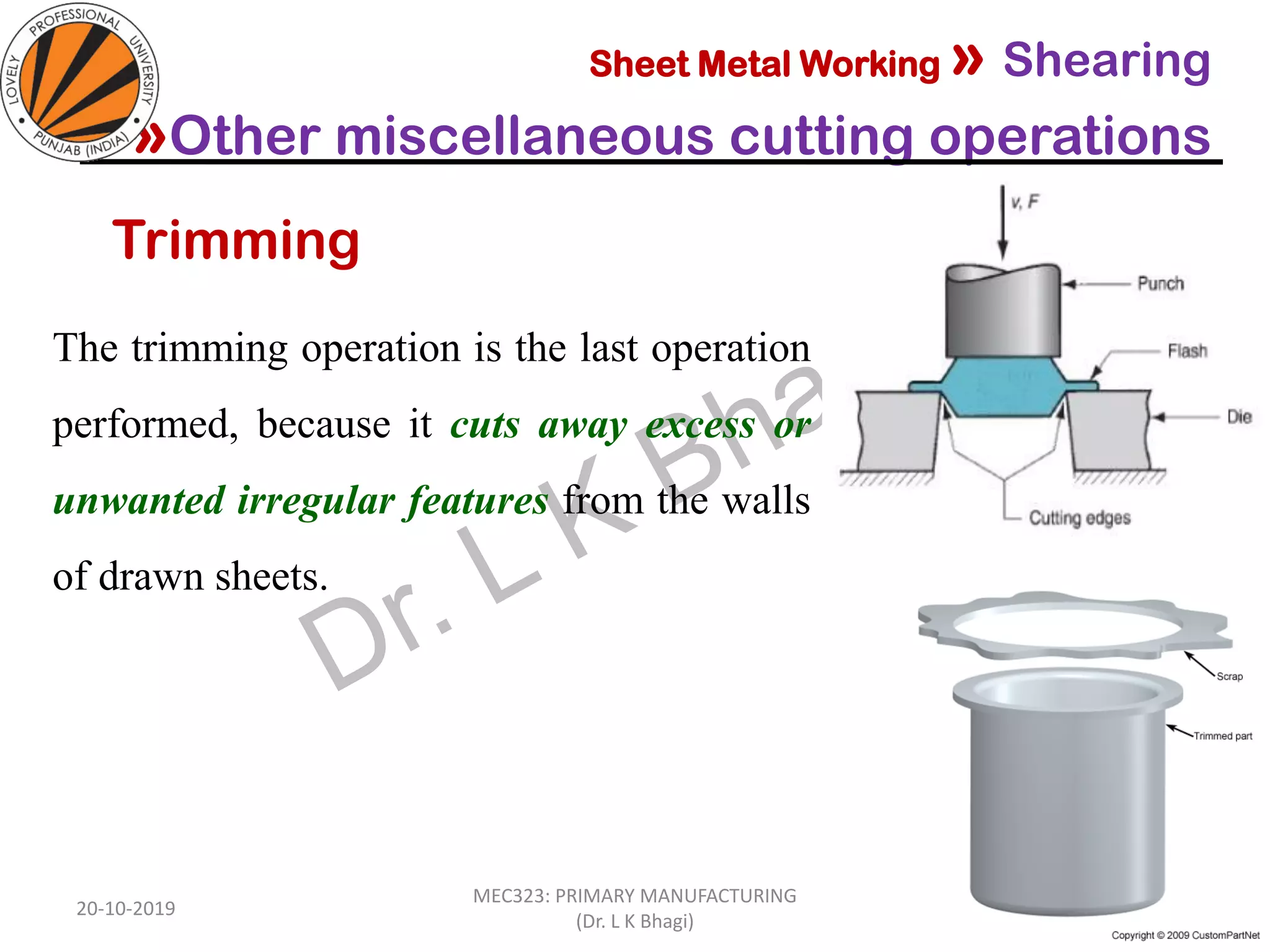 Sheet metal operations part 1 | PDF