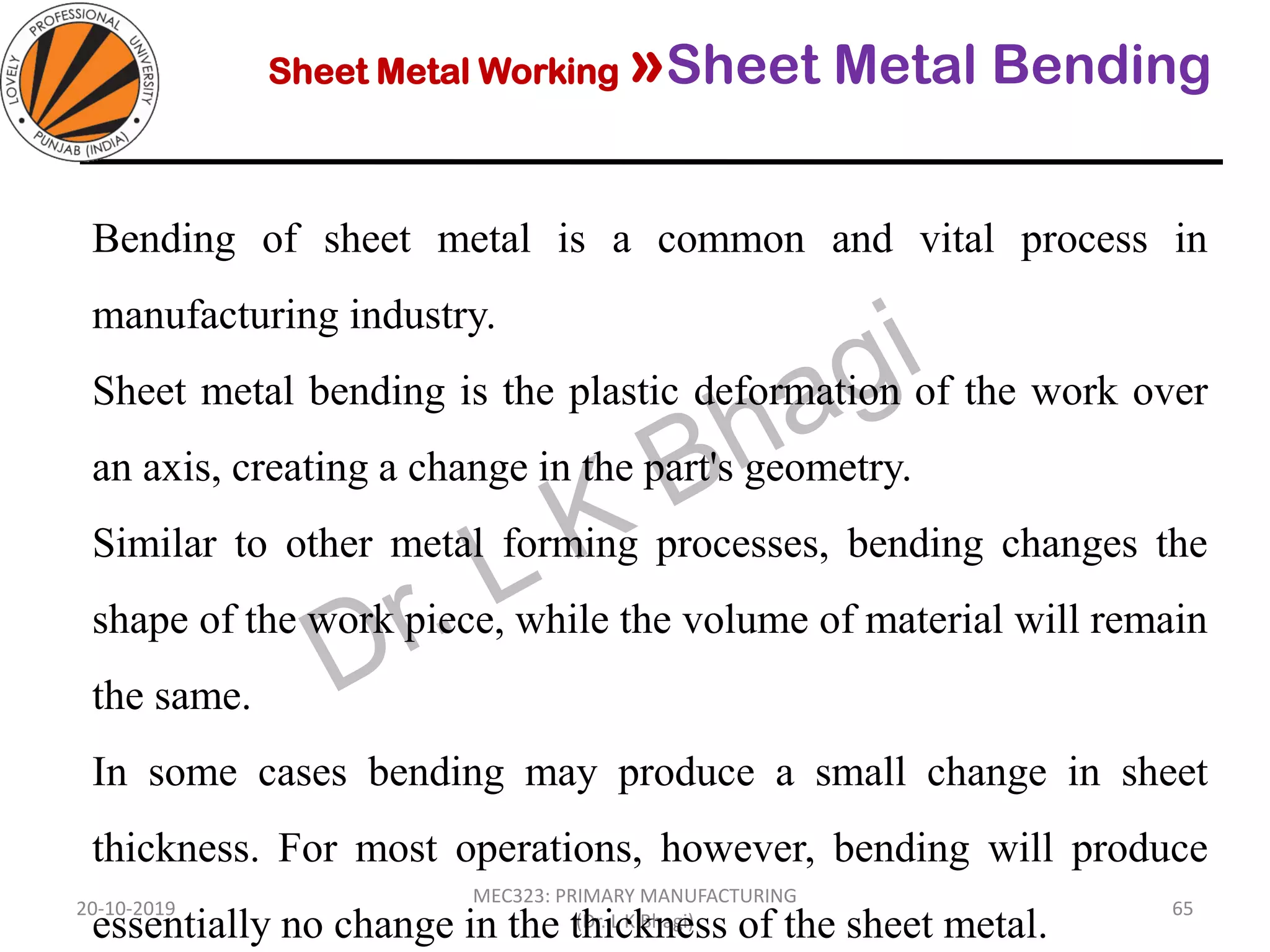 Sheet metal operations part 1 | PDF