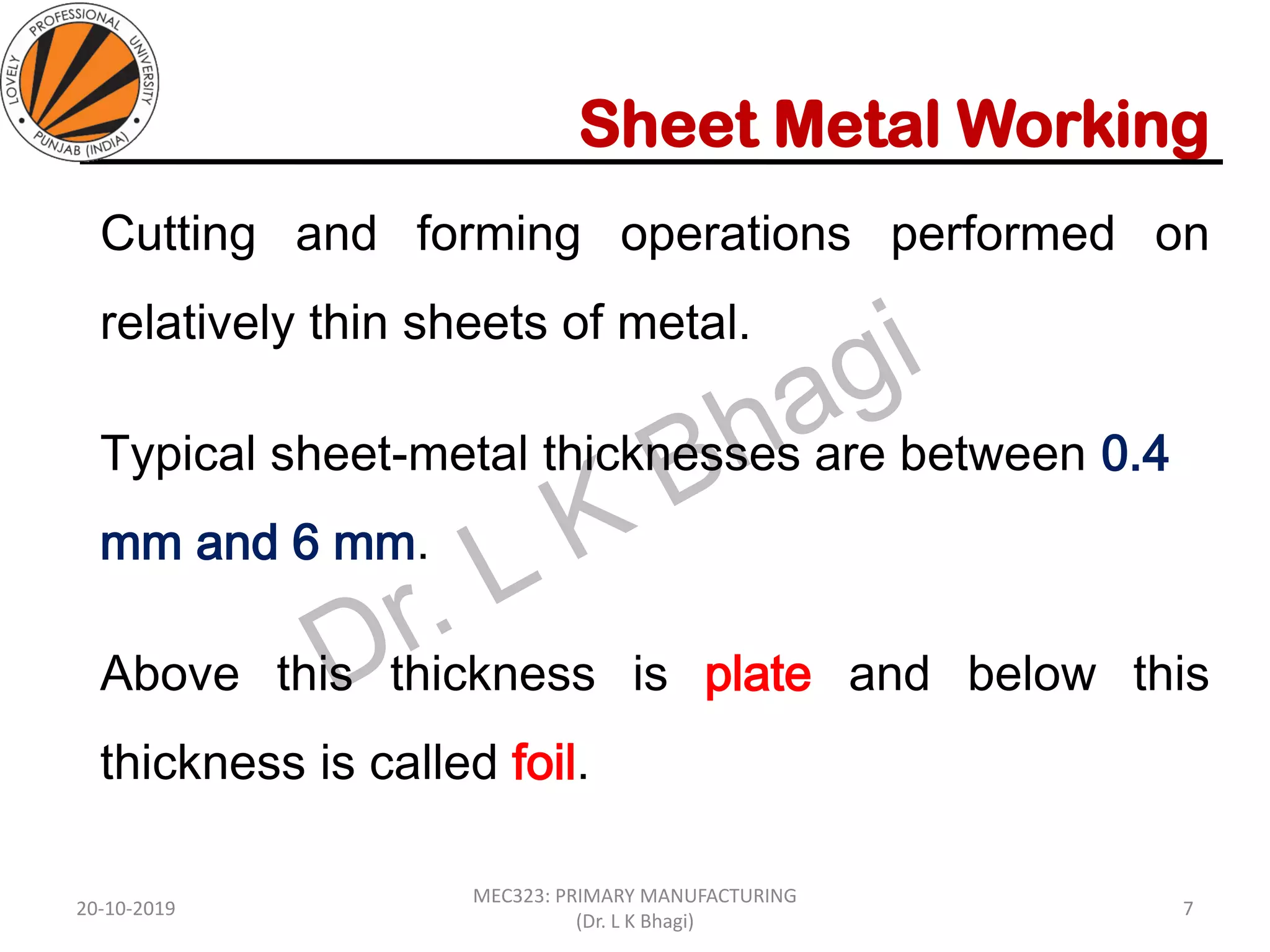 Sheet metal operations part 1 | PDF
