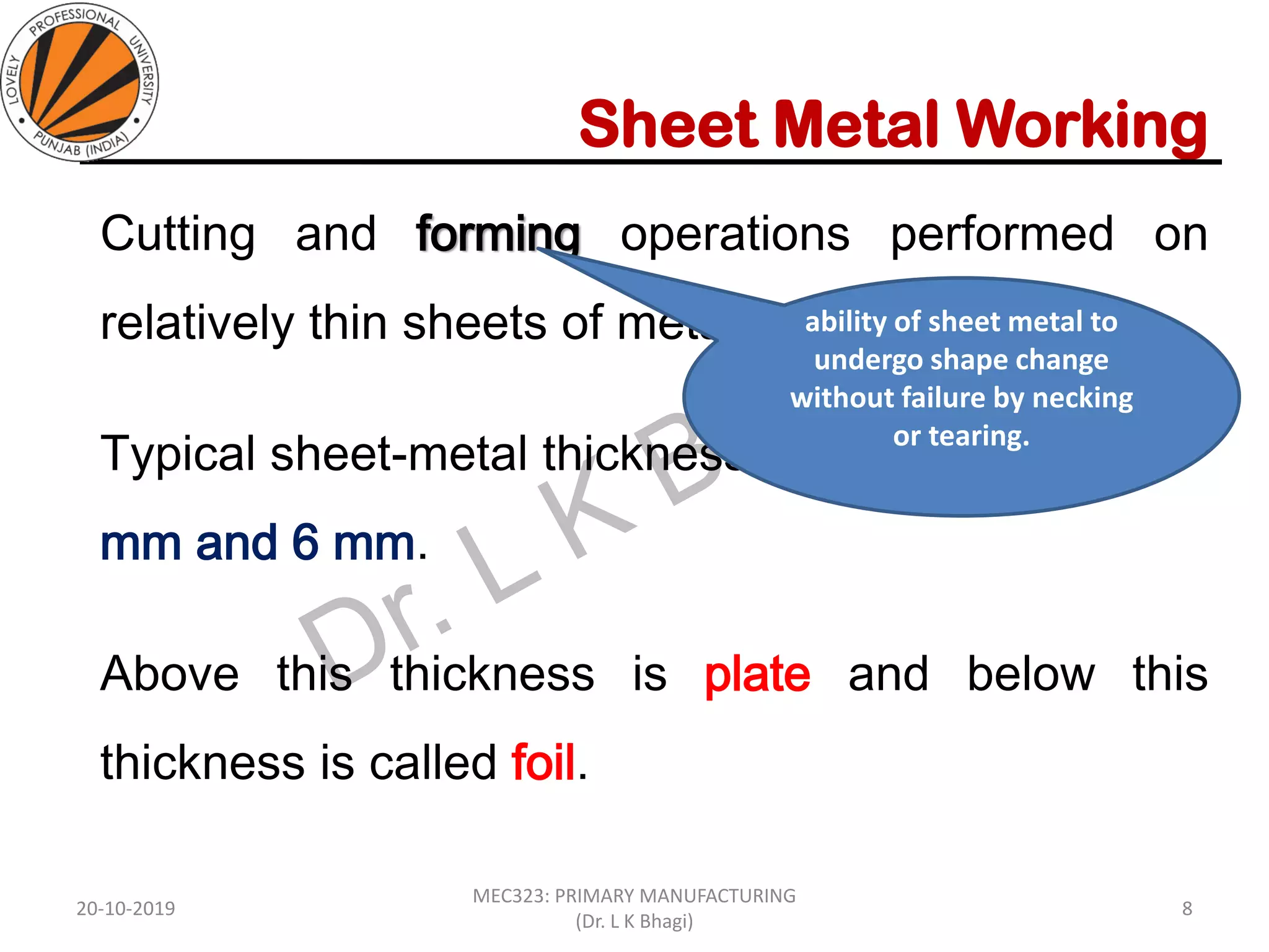 Sheet metal operations part 1 | PDF
