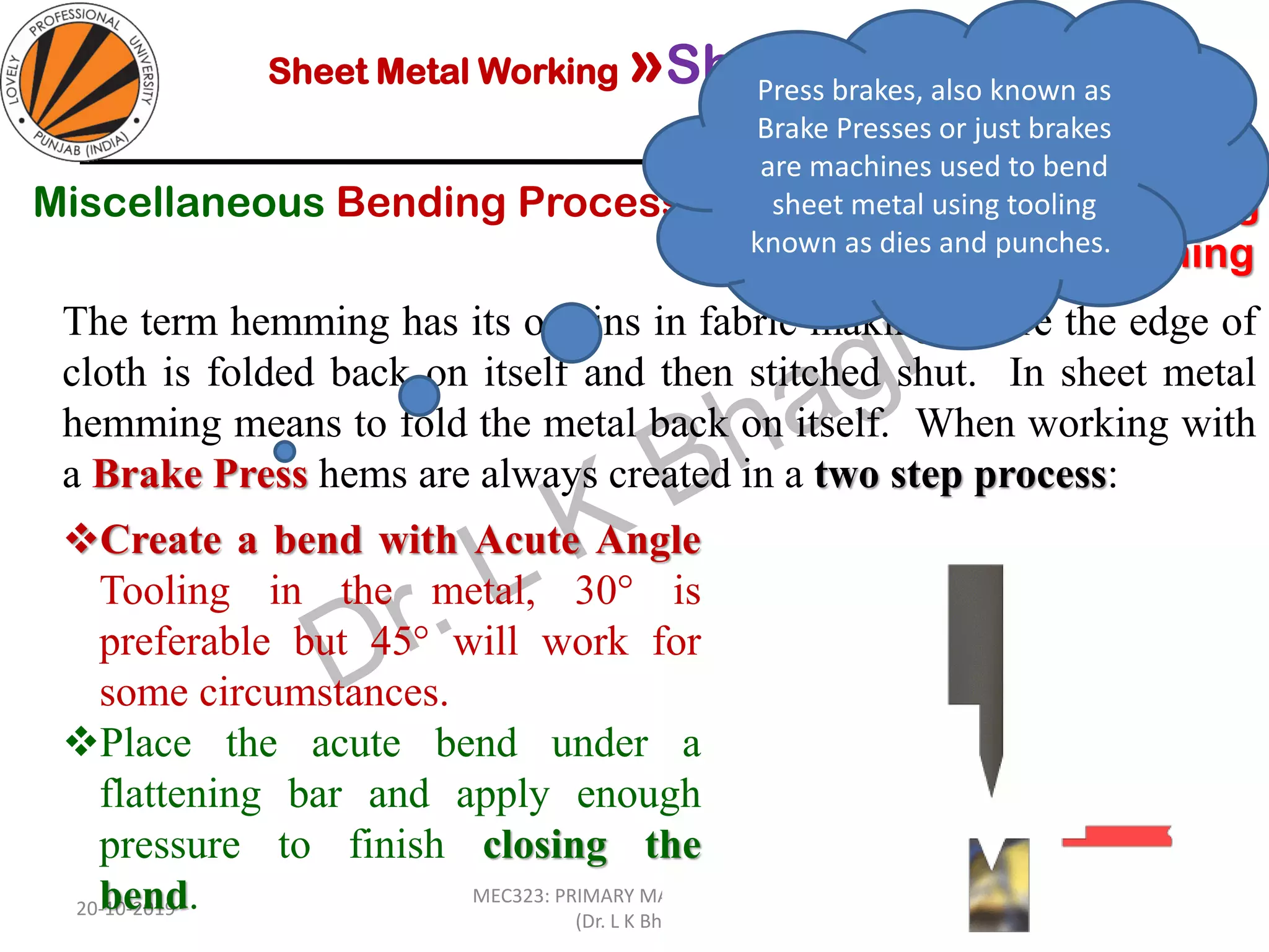 Sheet metal operations part 1 | PDF