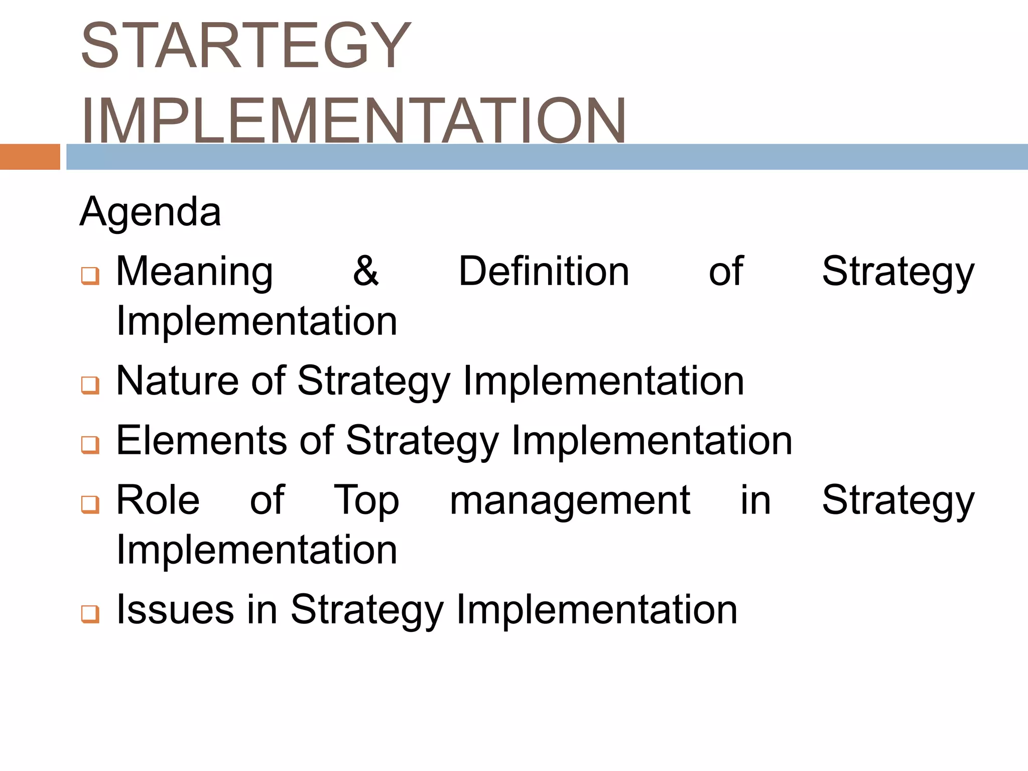 Unit 4, Strategy implementation & evaluation | PPTX