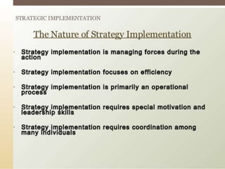 Unit 4, Strategy implementation & evaluation | PPTX | Business Administration | Business