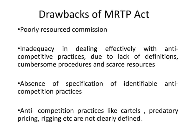 Unit 4th The MRTP Act | PPT