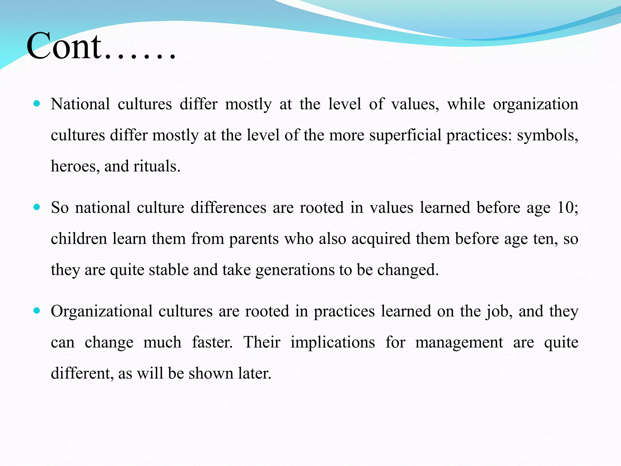 National cultures vs. Organizational cultures | PDF