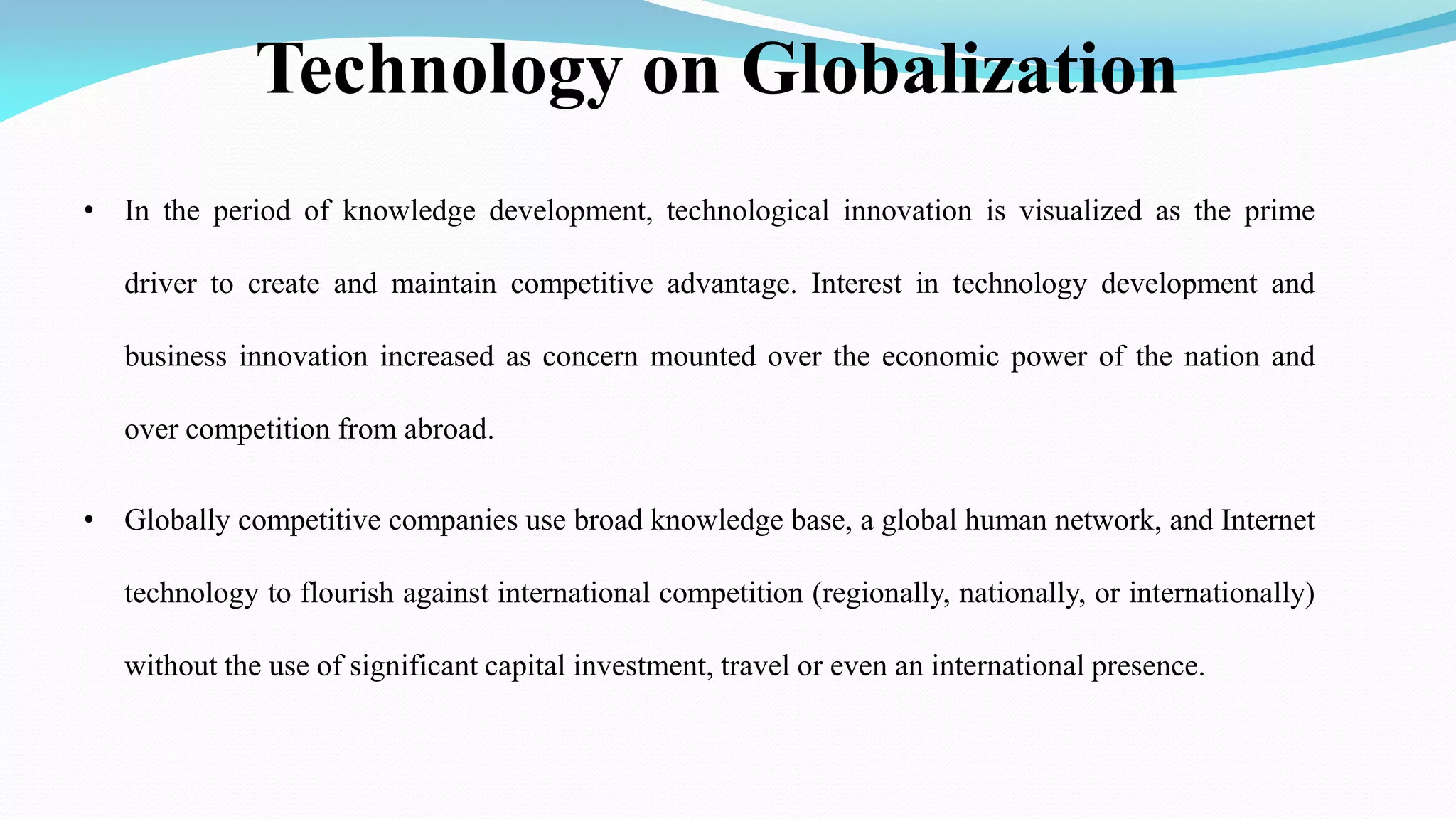 Impact of technology on globalisation | PDF
