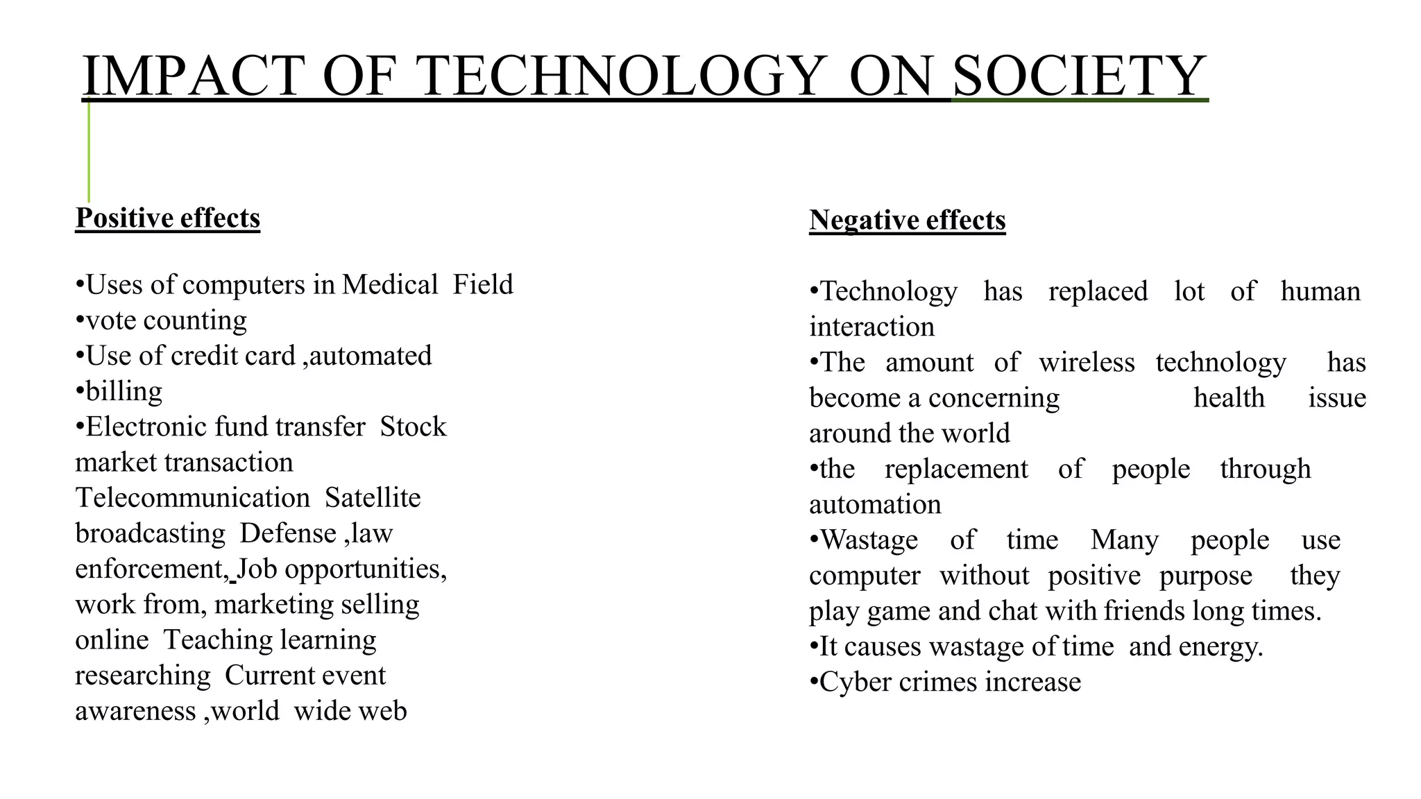 Features and impact of technology | PDF