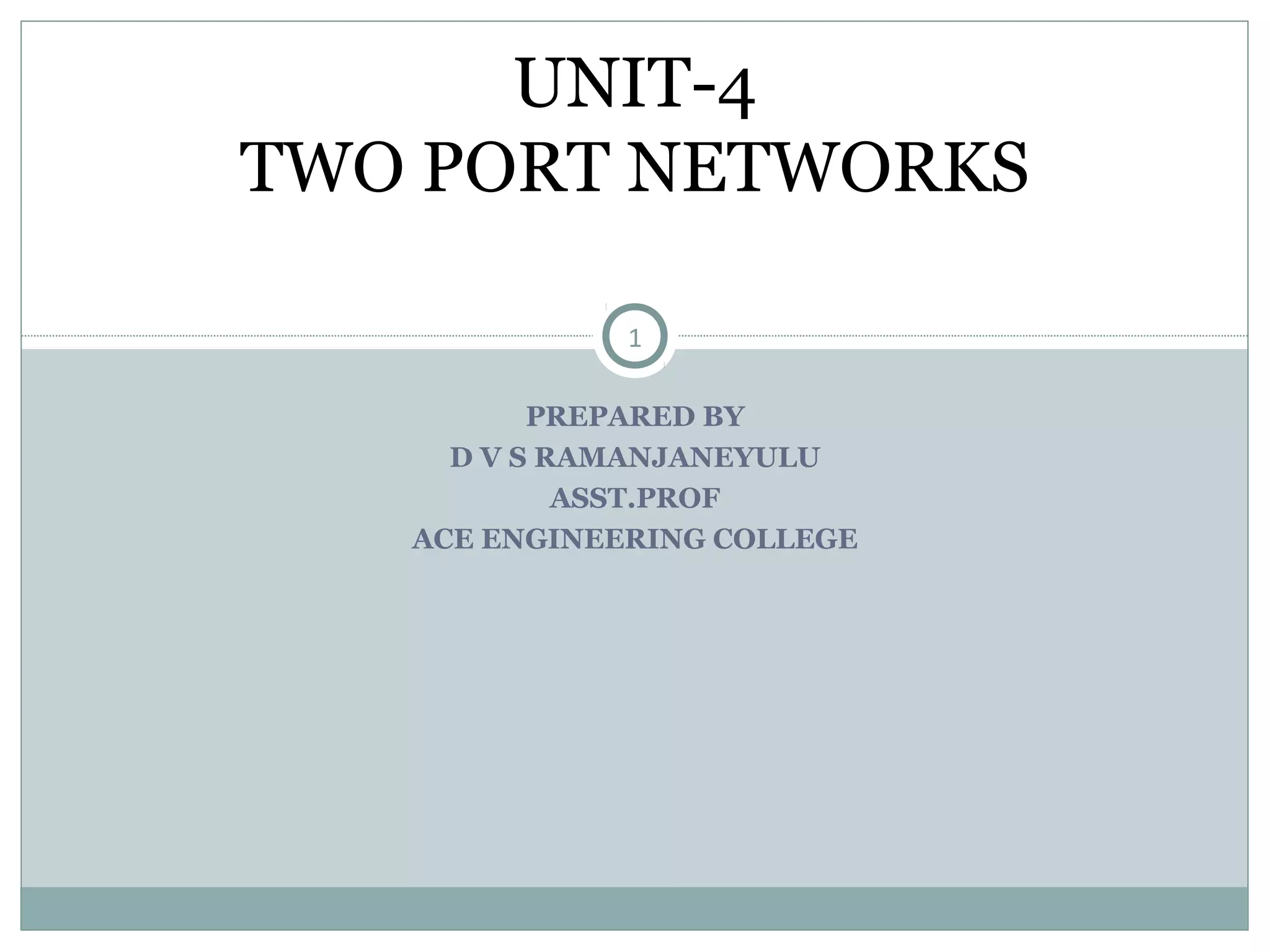 Unit 4 twoportnetwork | PPT