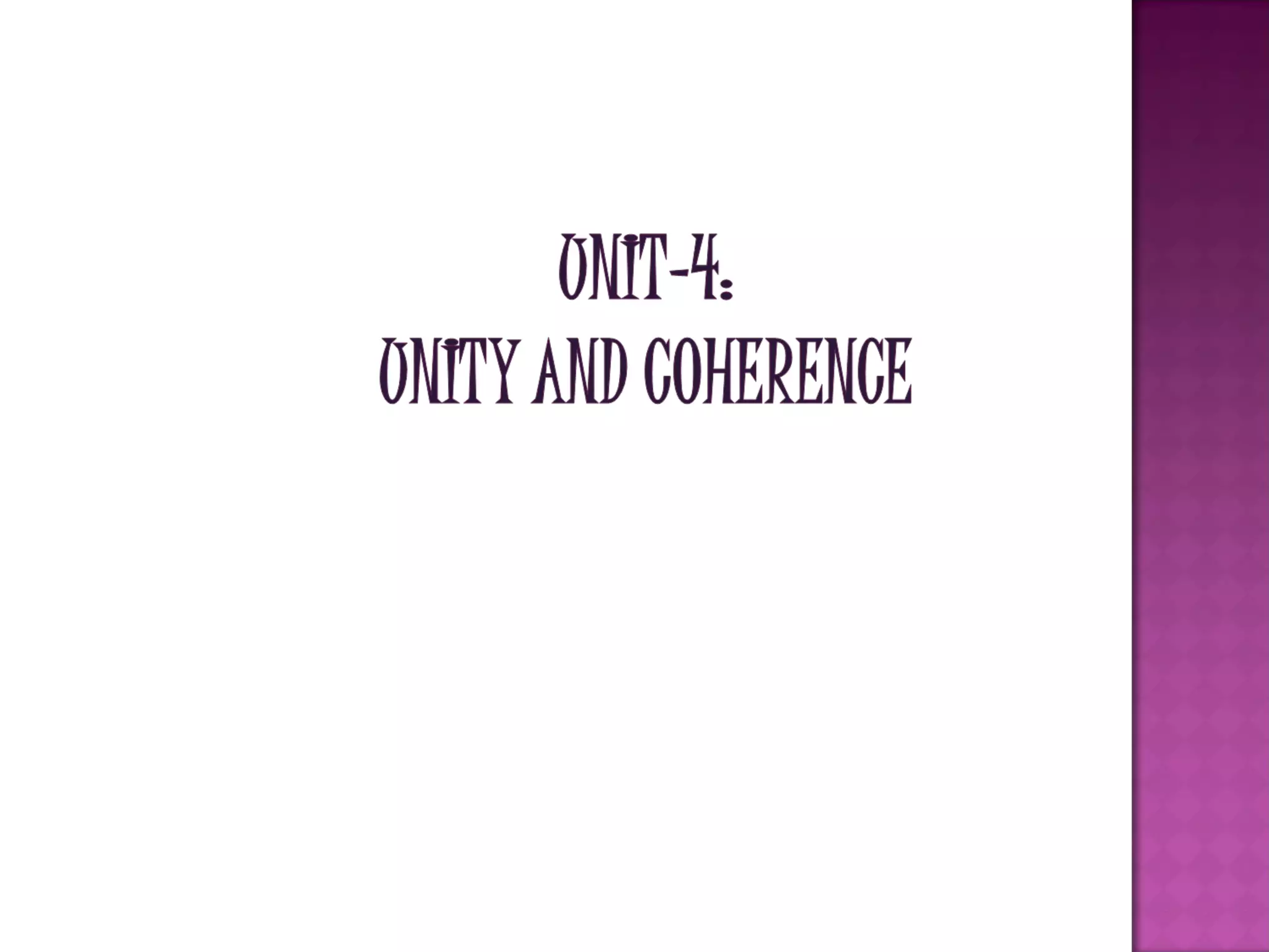 unity&coherence | PPT
