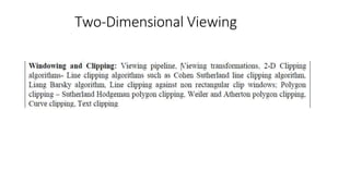 Computer Graphics - Windowing and Clipping | PPTX