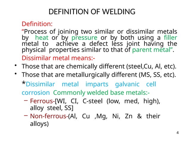DEFINITION OF WELDING, WELDING DEFECTS,ARC STRIKE, | PPTX