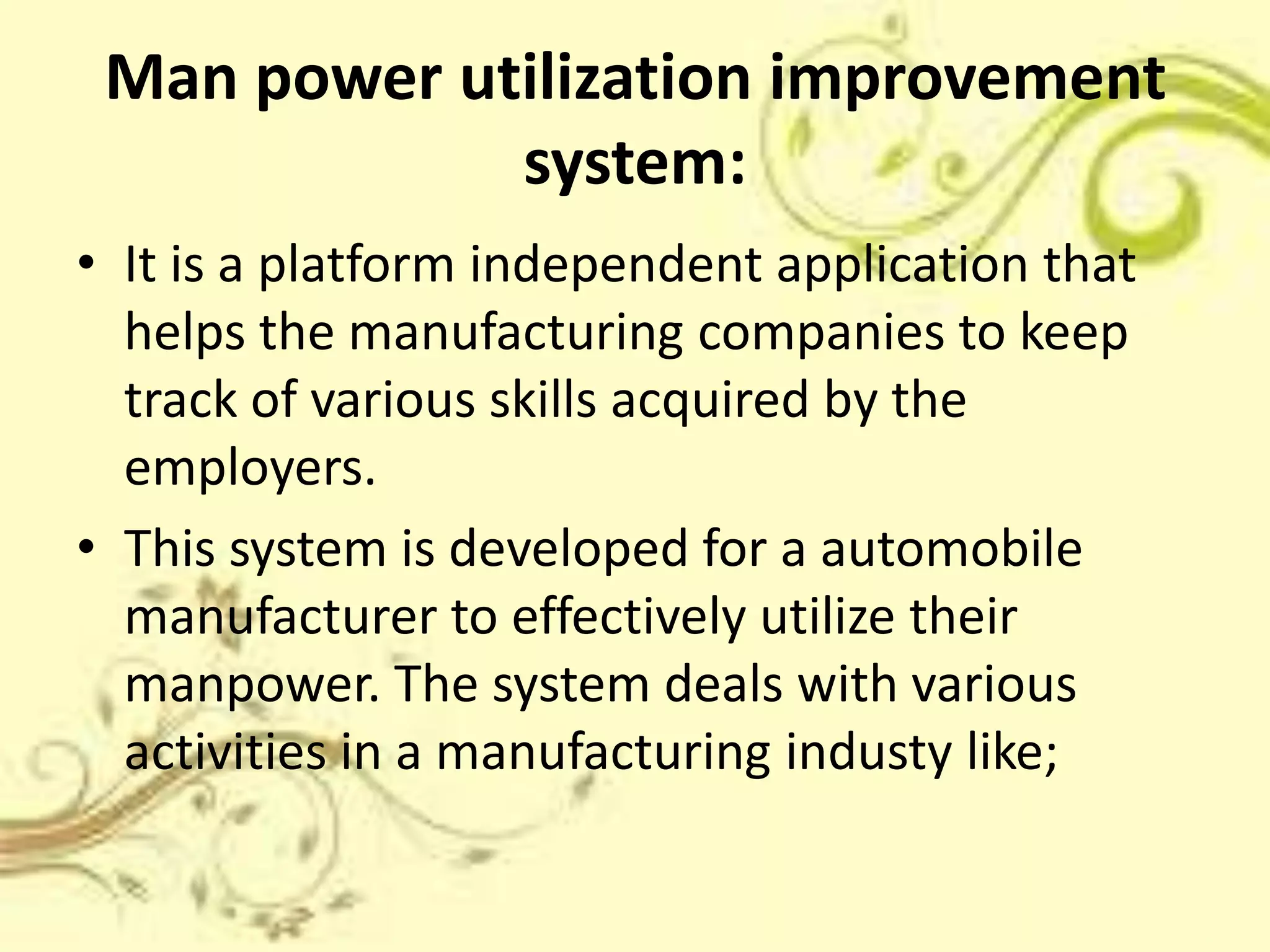 man power utilization in hrp | PPTX