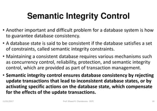 Distributed DBMS - Unit 5 - Semantic Data Control | PPT