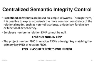 Distributed DBMS - Unit 5 - Semantic Data Control | PPT
