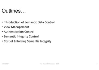 Distributed DBMS - Unit 5 - Semantic Data Control | PPT