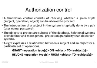 Distributed DBMS - Unit 5 - Semantic Data Control | PPT