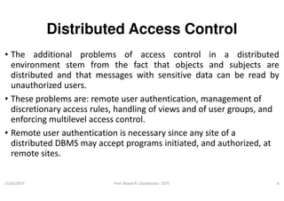 Distributed DBMS - Unit 5 - Semantic Data Control | PPT
